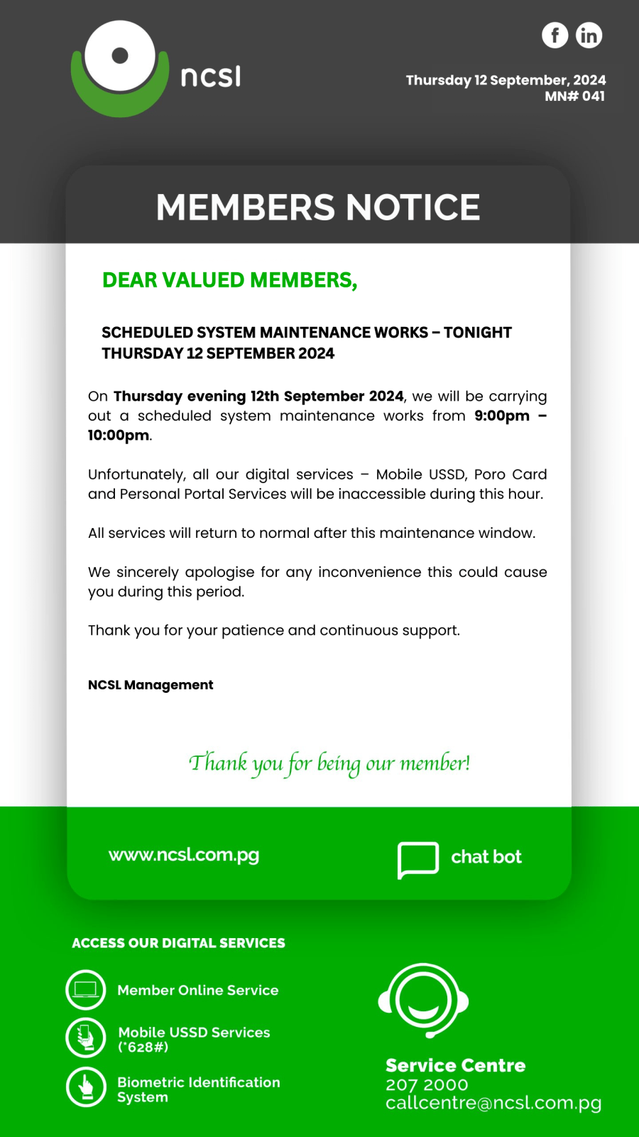 Members Update – NCSL